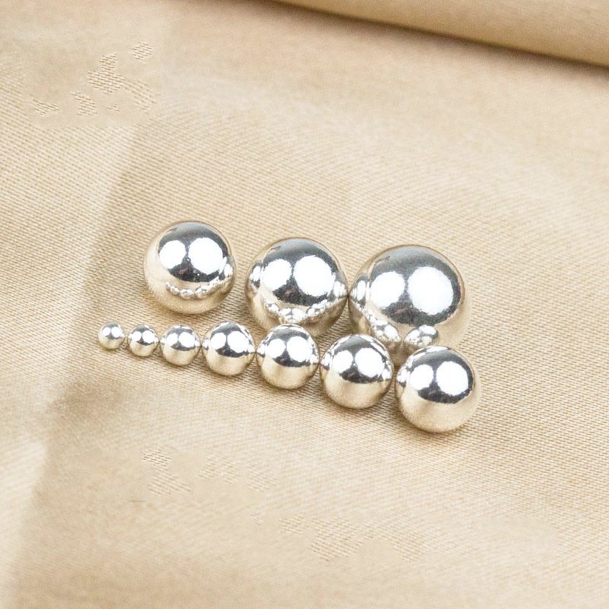 Sterling Silver Beads, No Hole Seamless Round Beads, 925 Silver Round ...