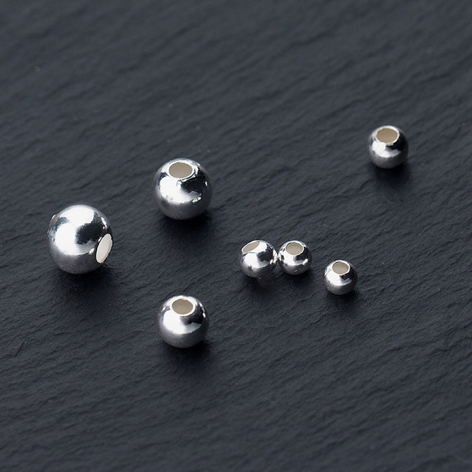 Sterling Silver Beads Sterling Silver Seamless Round Beads - Etsy