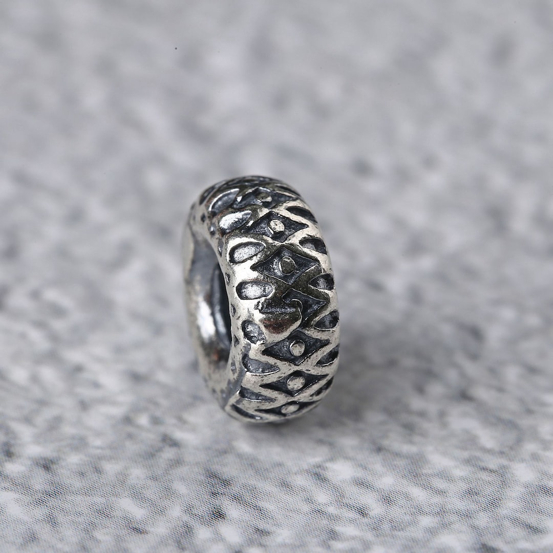 Sterling Silver Tire Bead, 925 Silver Wheel Spacer (10mm) - Etsy