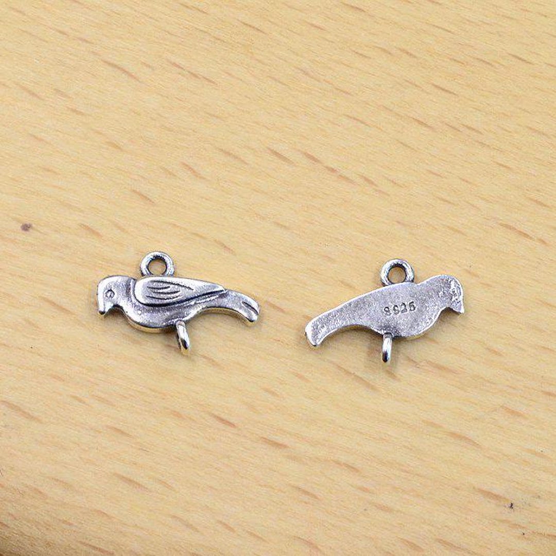 Sterling Silver Magpie Connector Charm, Bird Bracelet, Wildlife ...