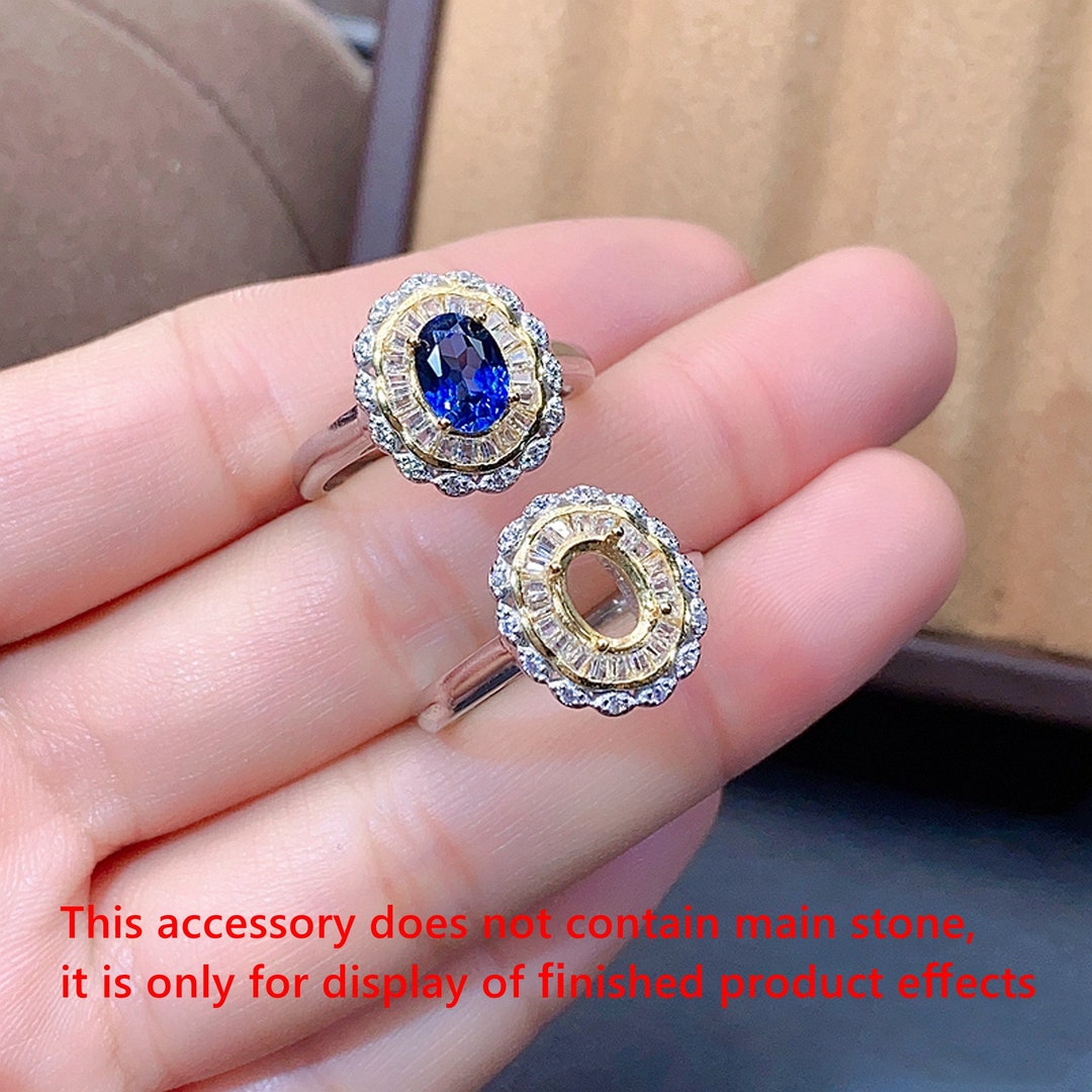 Sterling Silver Oval Ring Setting, Filigree Ring Head, 925 Silver Ring ...