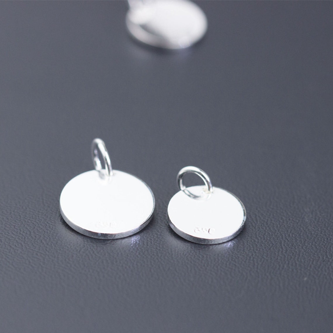 10/100 Pcs Sterling Silver Disc Charms Round Disc Charm 925 | Etsy