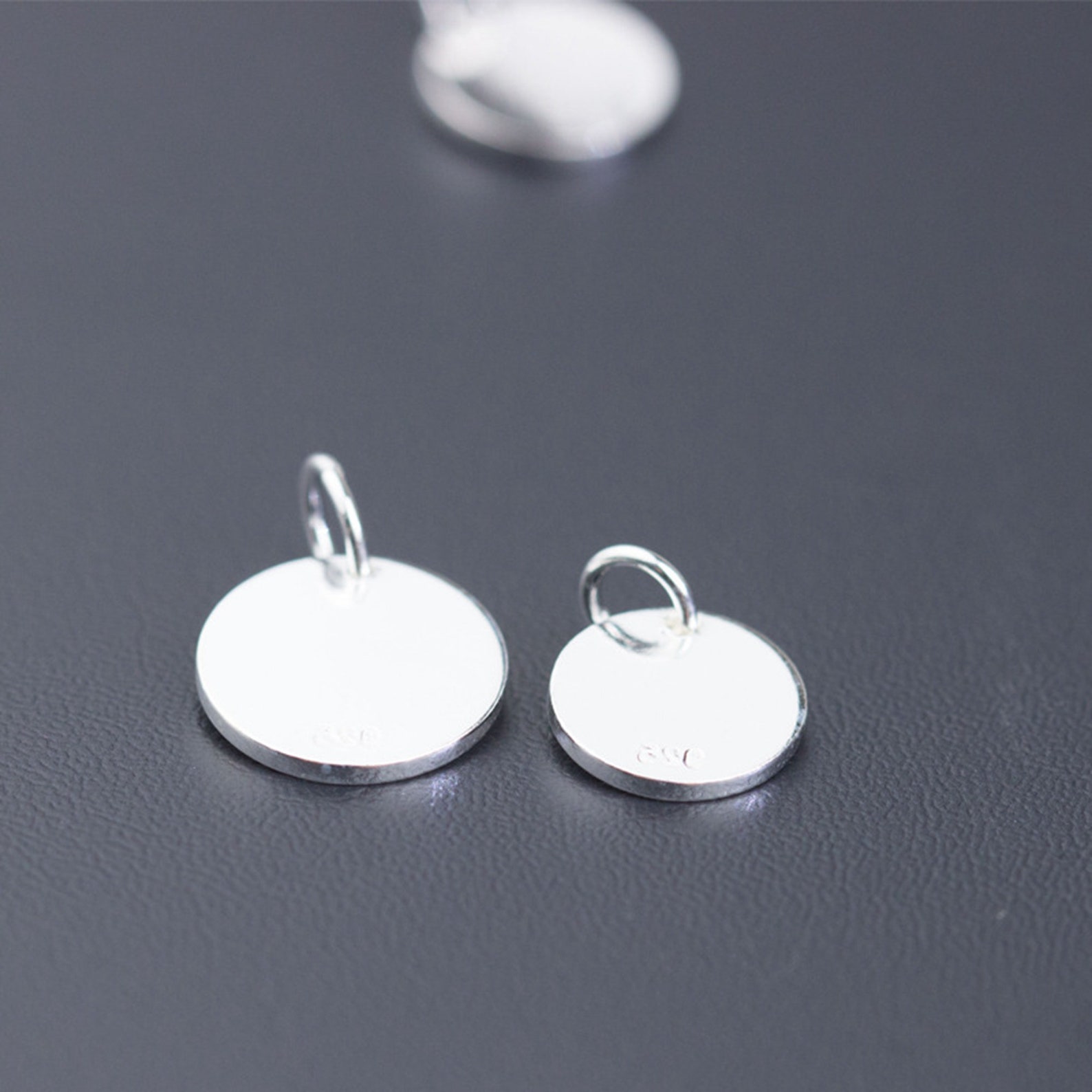 10/100 Pcs Sterling Silver Disc Charms Round Disc Charm 925 | Etsy