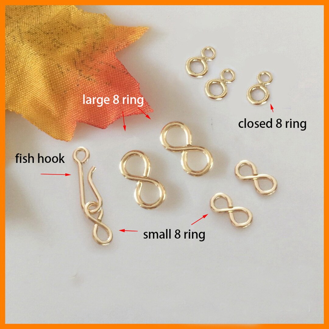 14K Gold Filled Infinity Fish Hook Connector, Gold Filled Infinity ...