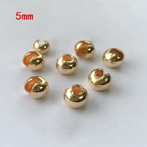 14K Gold Filled Crimp Cover Beads, Gold Filled Crimp Beads for Jewelry ...