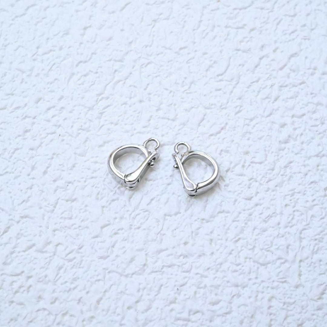 14K Gold Pinch Bails With Loop, Rhodium Plated Pendant Connector ...