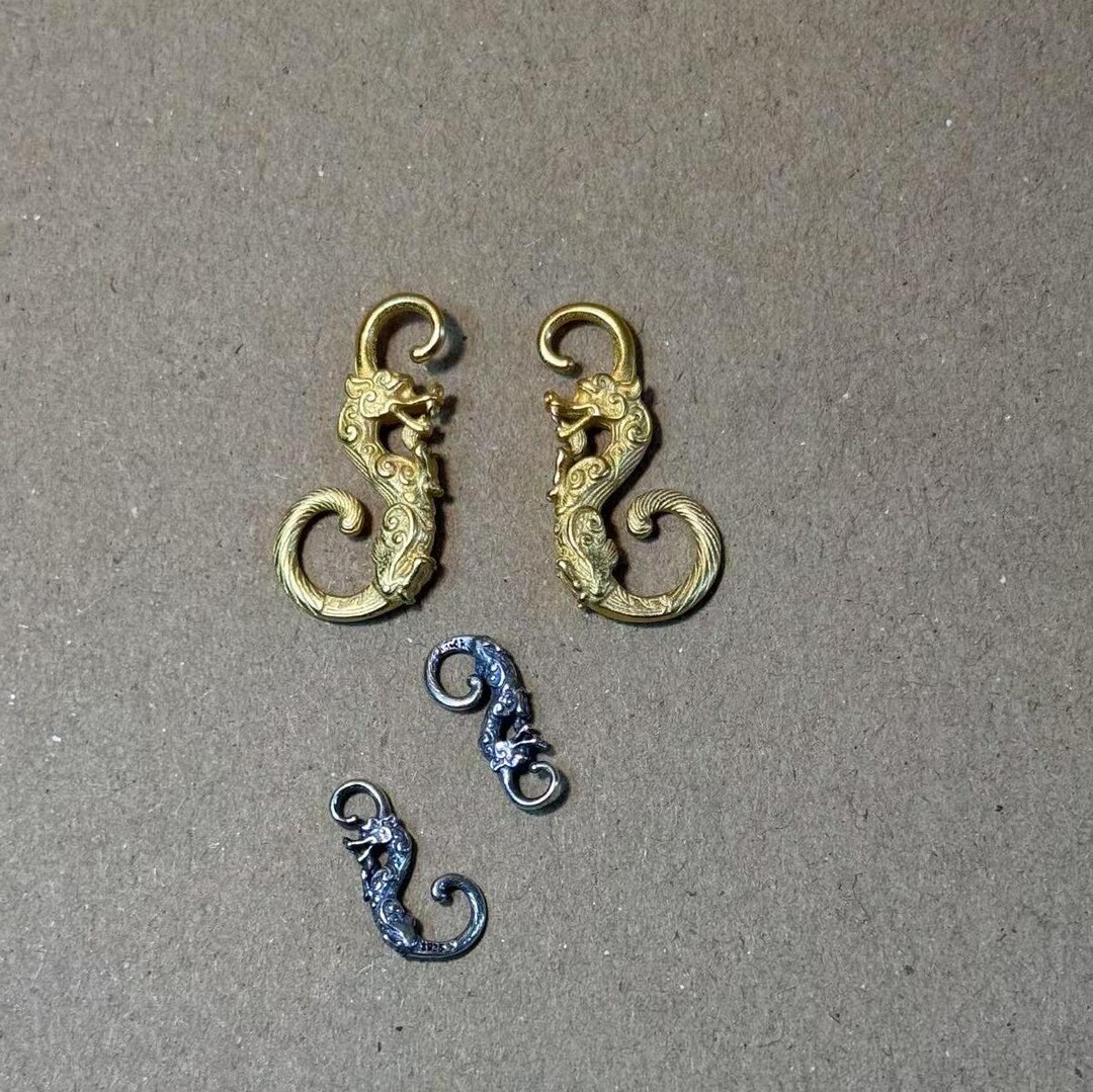 Sterling Silver Dragon S Clasp, Matte Gold Plated S Clasps, S925 Silver ...