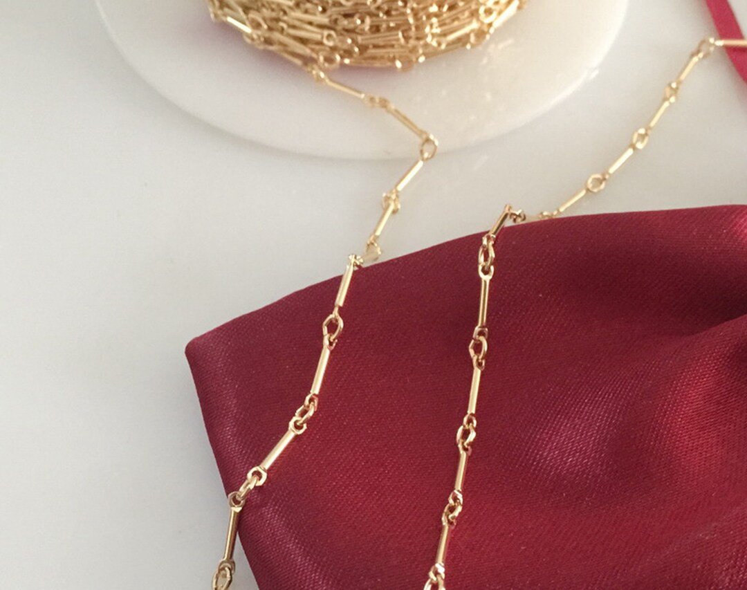 1 Meter 14K Gold Filled Bamboo Chain Footage, Gold Filled Bulk Chains ...