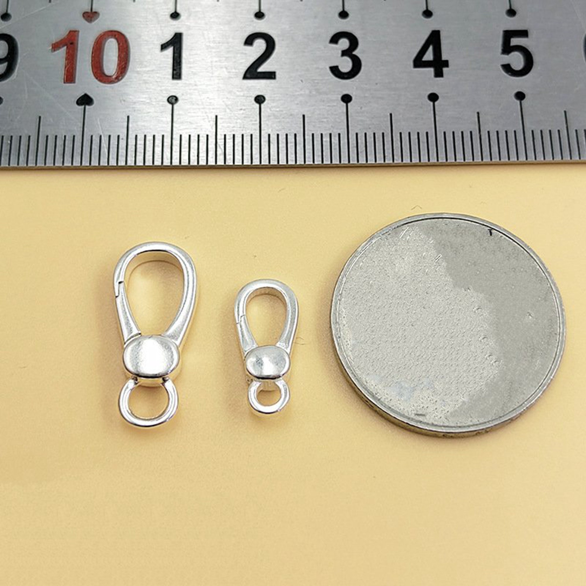 Sterling Silver Hinged Push Clasps, S925 Silver Oval Ring Clasp, Spring ...
