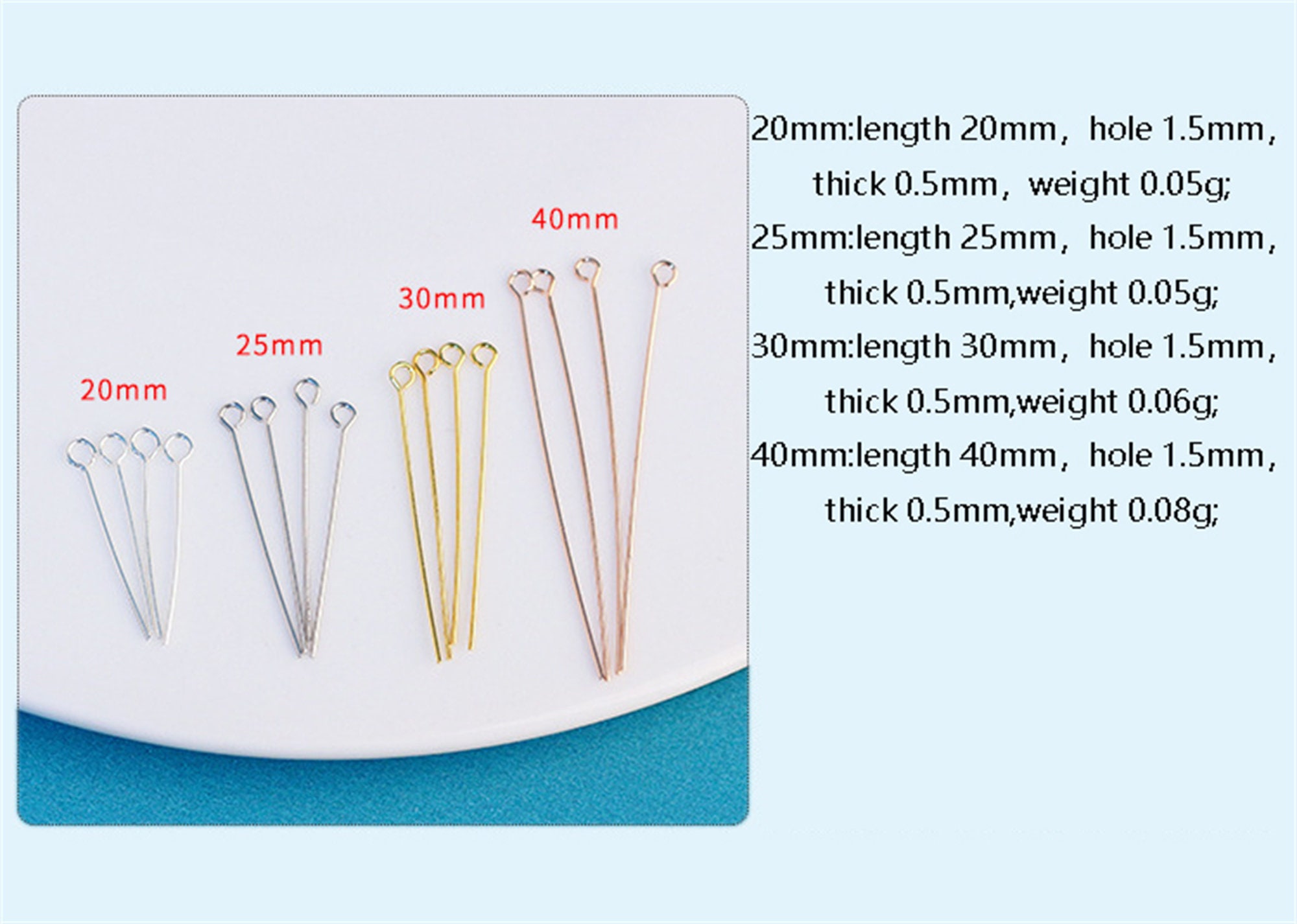 S925 Sterling Silver Eye Pins, Jewelry Making Needle - Etsy