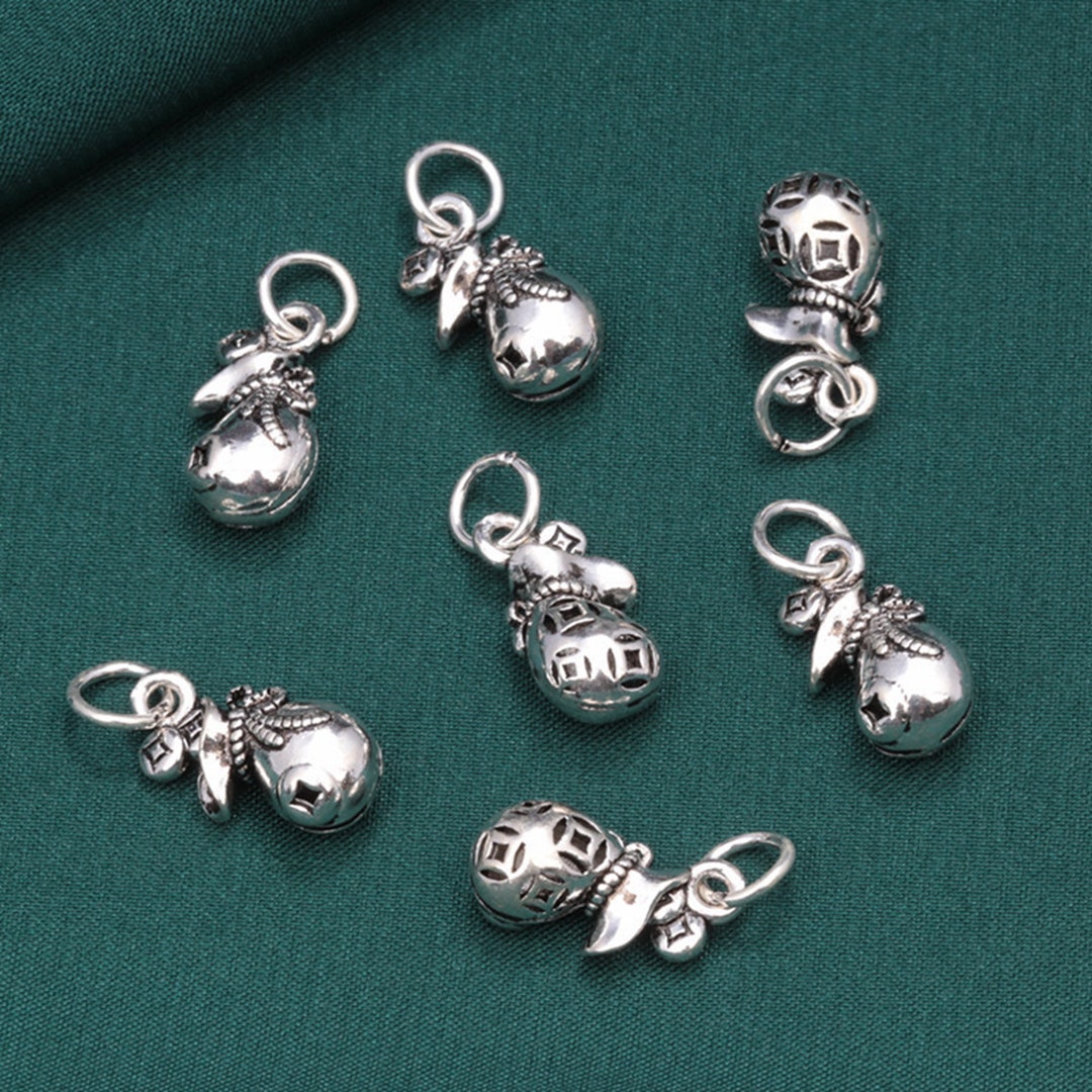 Sterling Silver Coin Money Bag Charm Pendant, Coin Purse Bracelet ...