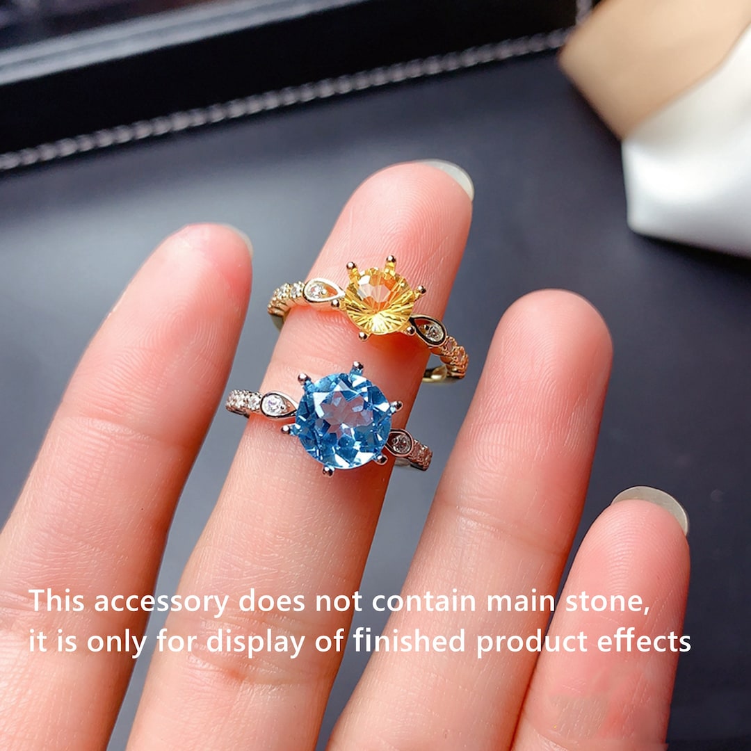 Sterling Silver Round Ring Setting, Round Ring Head, 925 Silver Ring ...