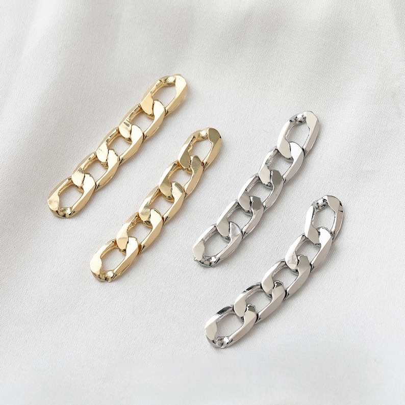 14K Gold Plated Curb Extension Chains Gold Tone Curb Chain - Etsy
