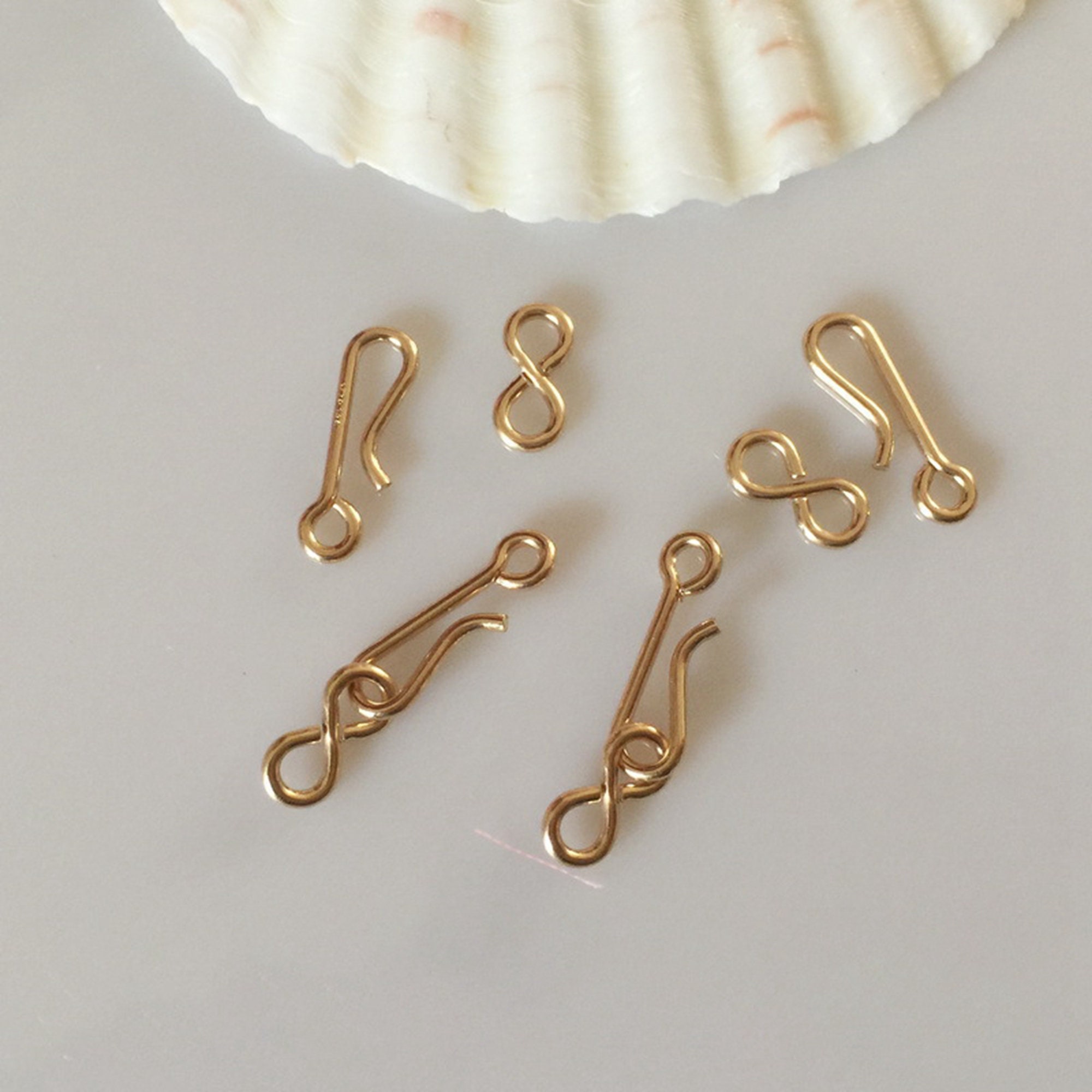 14K Gold Filled Infinity Fish Hook Connector Gold Filled | Etsy