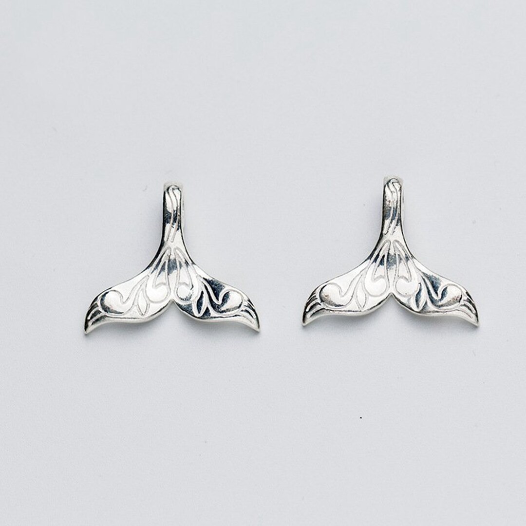 Sterling Silver Mermaid Tail Charm, S925 Silver Fish Tail Charms for ...