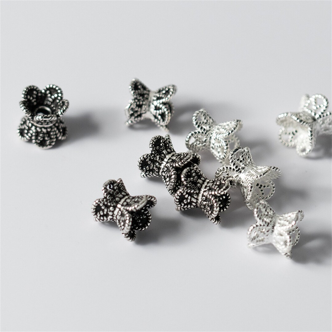 Sterling Silver Beads Caps, Silver Rondelle Bead Cap, 925 Silver Bead ...