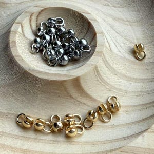 14K Gold Plated Crimp Cover Bead, Bracelet End Cover, Clam Shell Bead ...