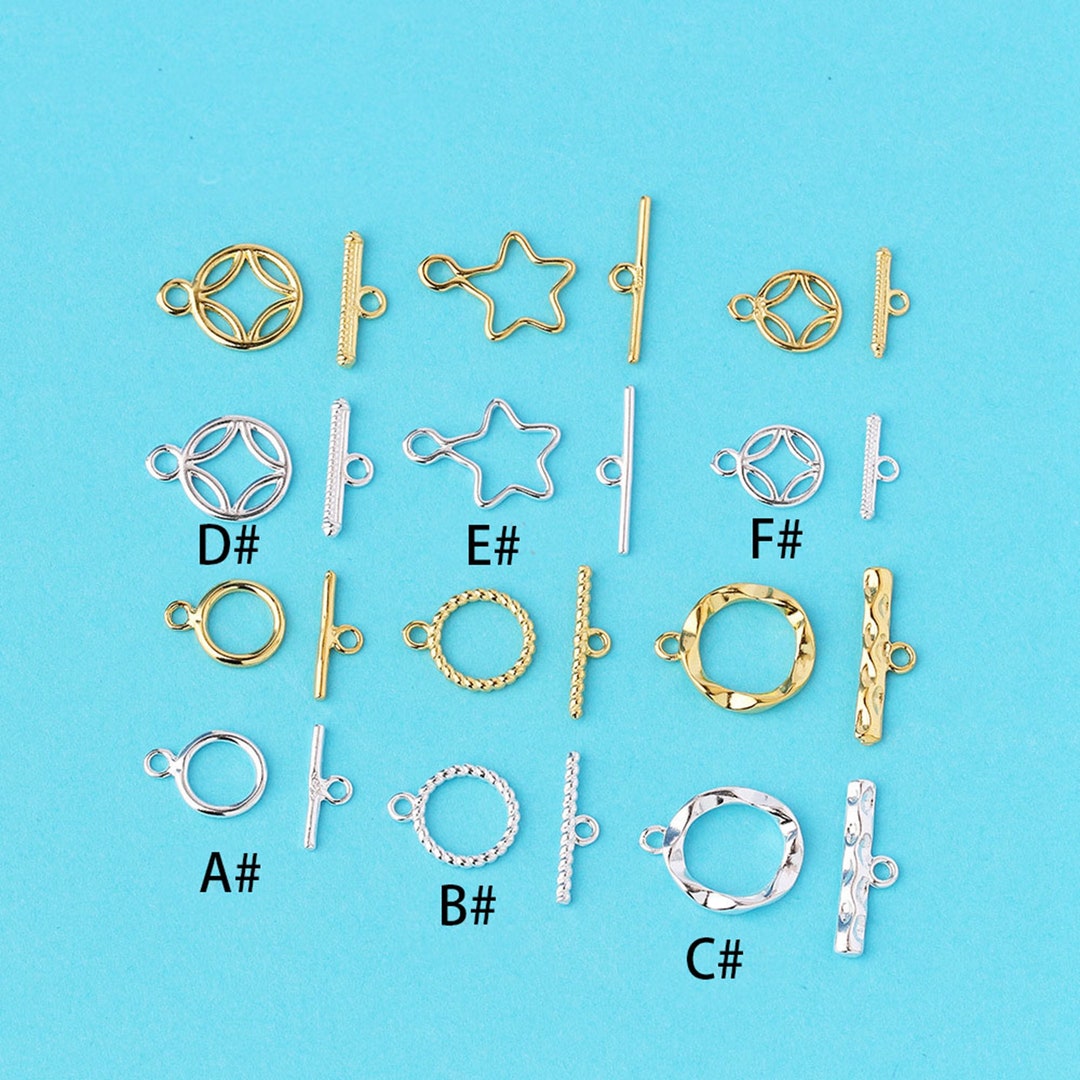 Sterling Silver Hammered Toggle Clasps, Circle Toggle Clasp, Star ...