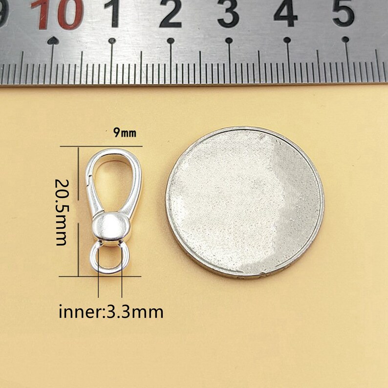 Sterling Silver Hinged Push Clasps, S925 Silver Oval Ring Clasp, Spring ...