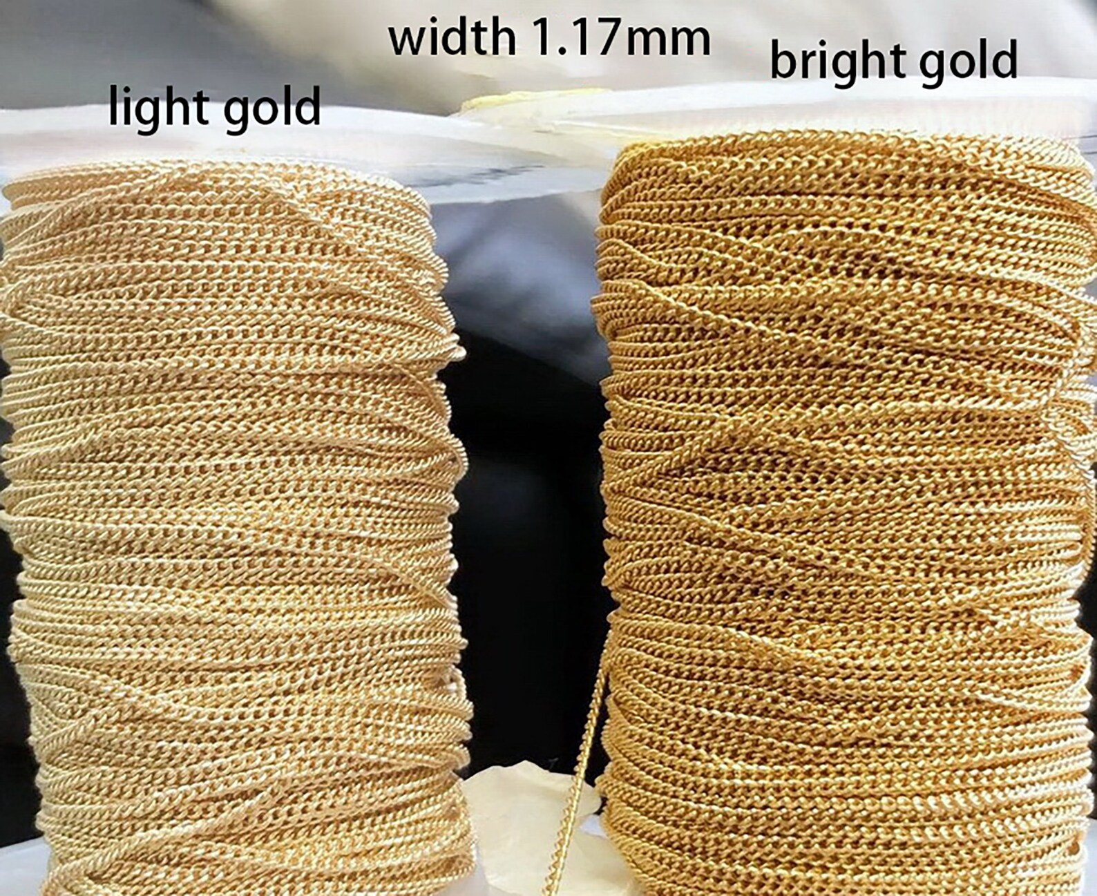 1 Meter 14K Gold Filled Cable Chain Footage, Gold Filled Bulk Chains ...