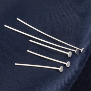 Sterling Silver Flat Eye Pins Eyepin, Silver Headpins, 925 Silver T-pin ...