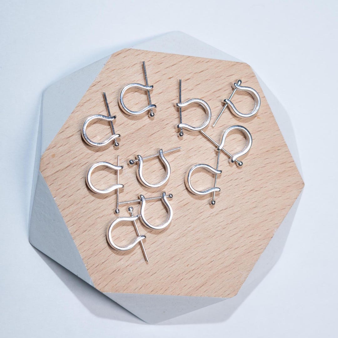 Sterling Silver Shiny Pinch Bails W/ Hole Bail, S925 Silver 925 Silver ...