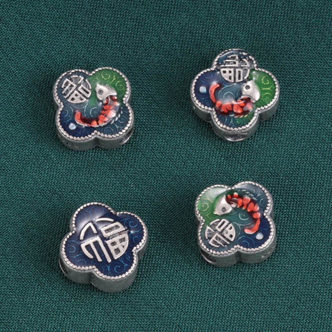 Sterling Silver Four Leaf Clover Beads, Luck Bead, Fortune Blessing ...