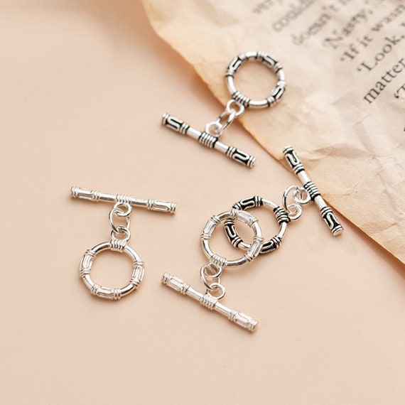 Sterling Silver Round Toggle Clasps S925 Silver Toggle Clasp - Etsy