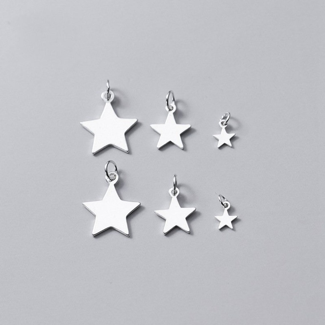 20 Sterling Silver Small Star Charm 925 Silver Shiny Star - Etsy