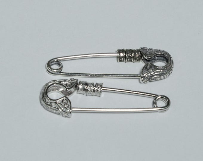 Charm Holder Brooch Sterling Silver Safety Pin Fibula Silver Charm ...