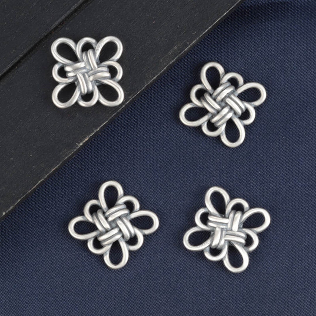 Sterling Silver Knot Connector Charms, 925 Silver Knot Charm, Vintage ...