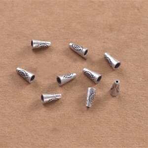 Sterling Silver Fish Bone Bead Caps, Vintage Tassel End - Etsy