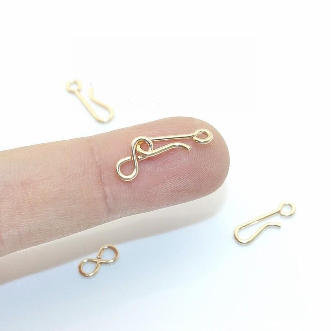 14K Gold Filled Infinity Fish Hook Clasp, Shiny Jewelry Findings - Etsy