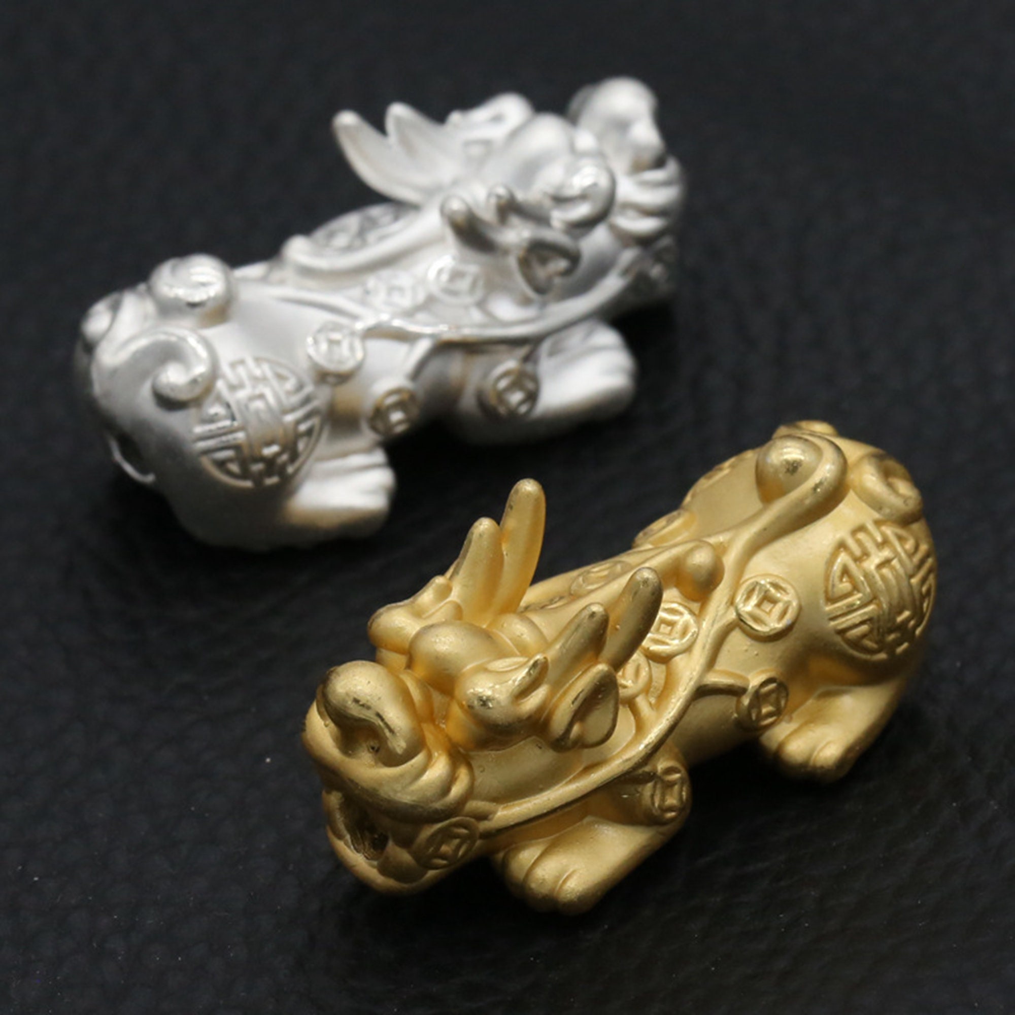 Sterling Silver Pixiu Bead 999 Silver Gold Plated Pi Xiu - Etsy