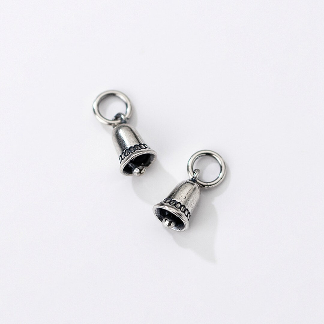 Sterling Silver Bell Charm Pendant, Jingle Bell Bracelet, Holiday ...