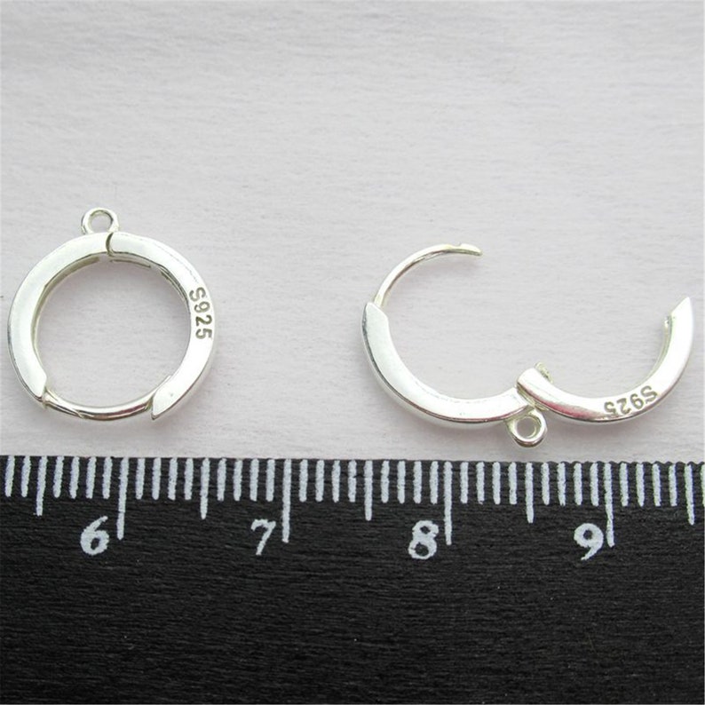 Sterling Silver Plain Earring Hoop, Round Hoop Earring With Closed Loop ...