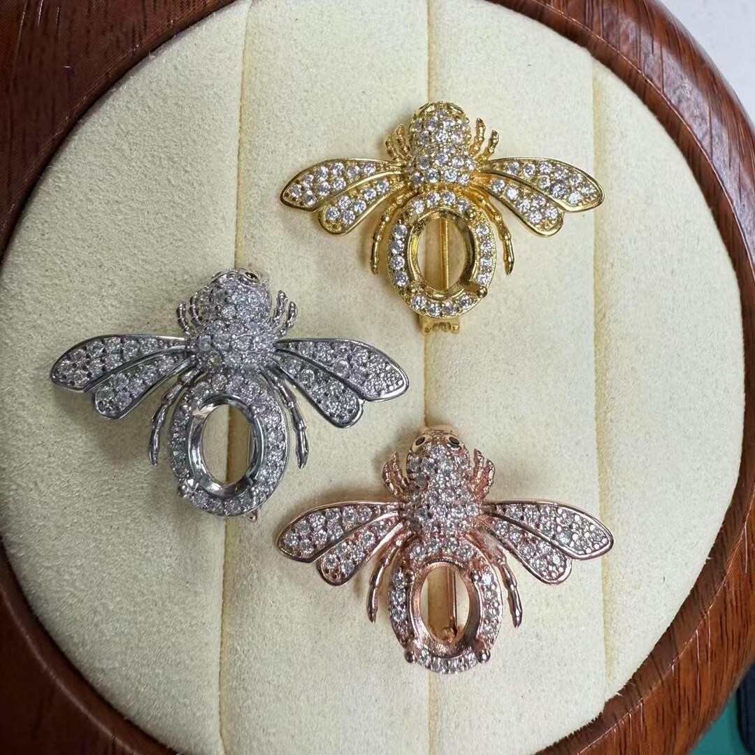 Sterling Silver Oval Brooch Setting, Oval Brooch Blank, 925 Silver ...