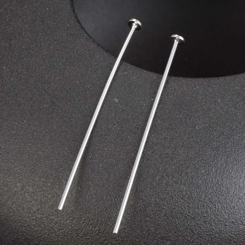 Sterling Silver Flat Eye Pins Eyepin, Silver Headpins, 925 Silver T-pin ...