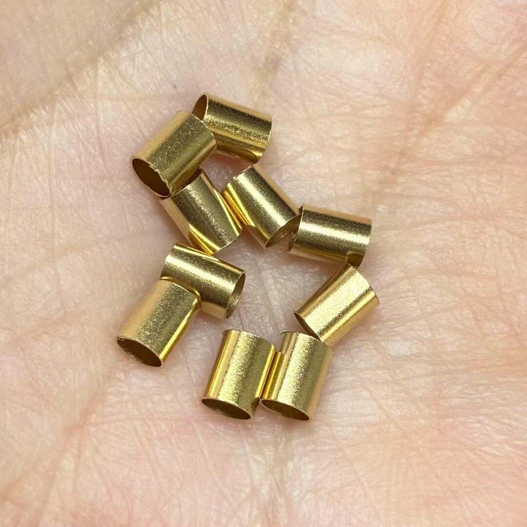 14K Gold Filled Straight Cut Tube Bead, Crimp Bead, Spacer Bead, Gold ...