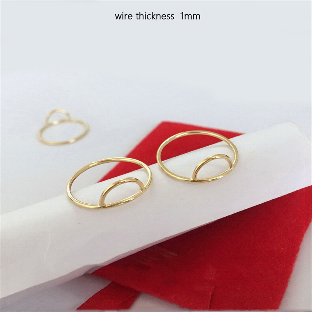 14K Gold Filled Arc Rings,gold Filled Hollow Semi-circle Band Ring,slim ...