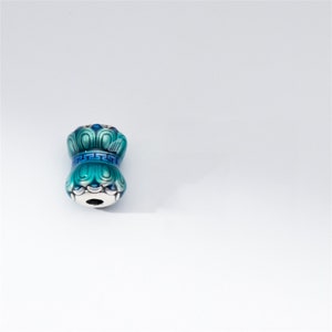 Sterling Silver Enamel Lotus Flower Beads, Double Lotus Bead, Spiritual ...