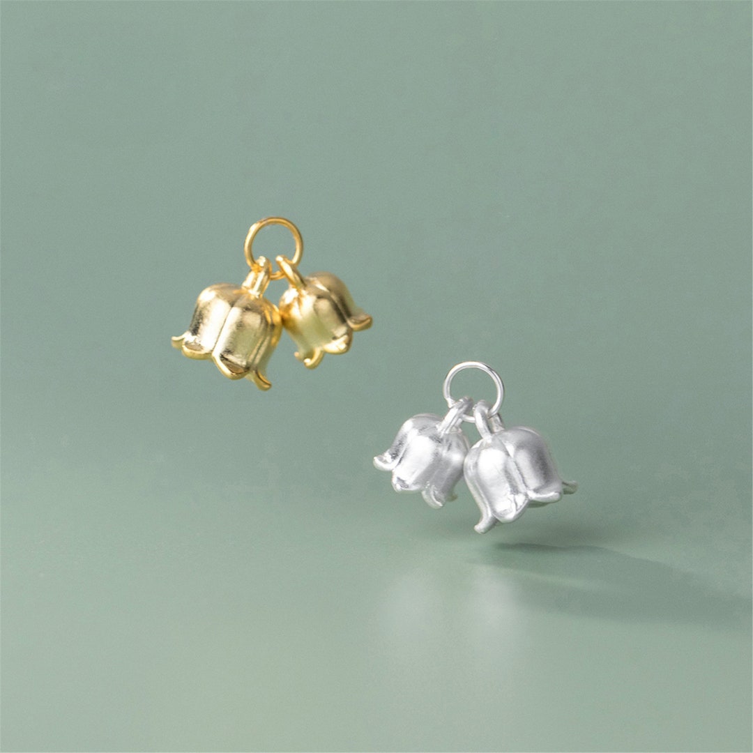 Sterling Silver Morning Glory Charm Pendant, Flower Bracelet, Botanical ...