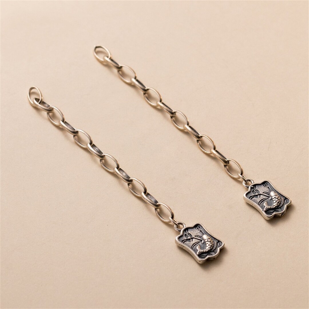Sterling Silver Cable Extension Chains, 925 Silver Chain Extenders ...