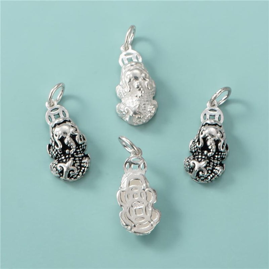 Sterling Silver Pixiu Charm Pendant, Kylin Bracelet, Oriental Necklace ...