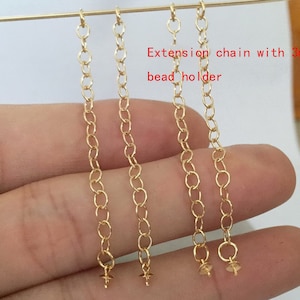 14K Gold Filled Extension Chains With Tail Drop , Gold Filled Chain ...