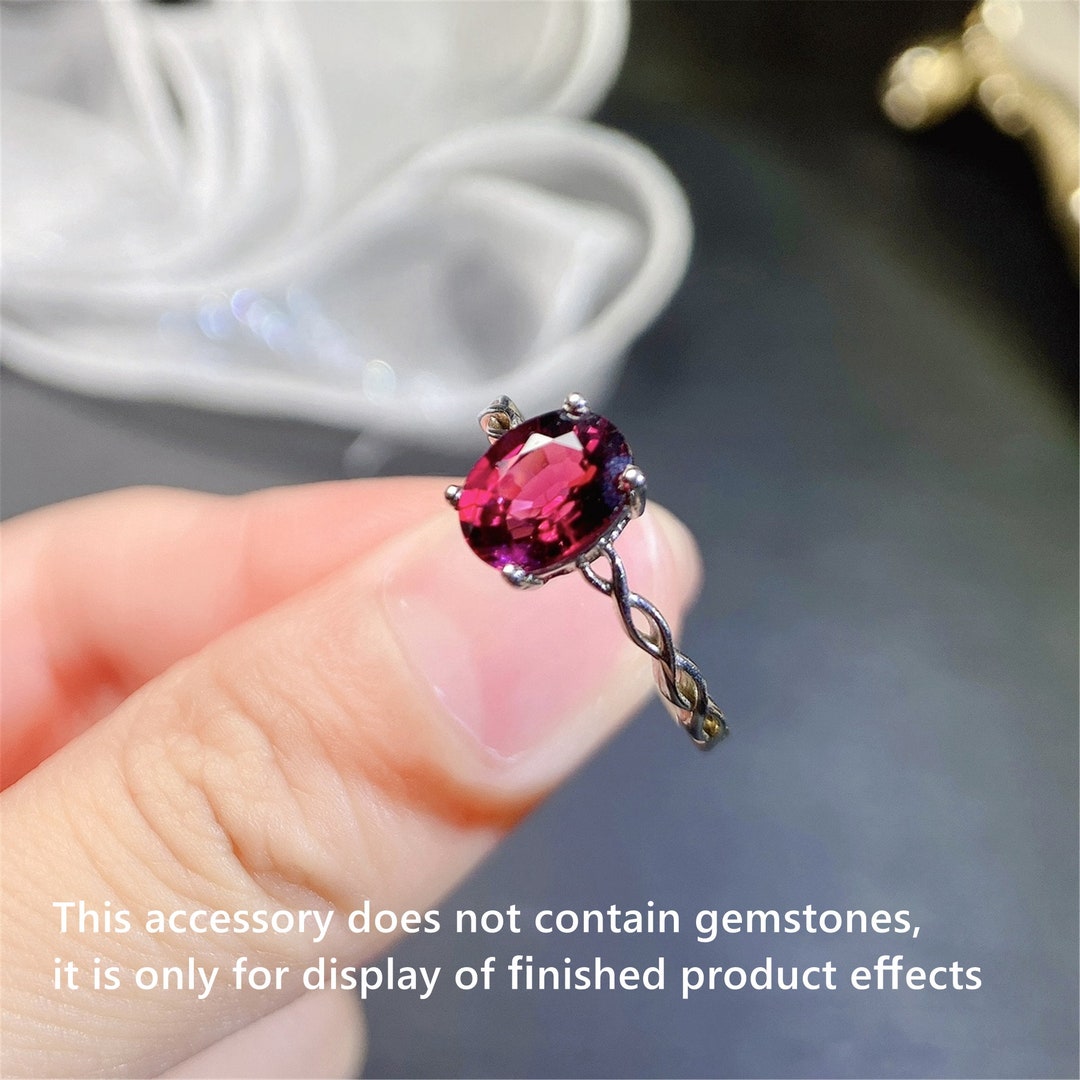 Sterling Silver Oval Ring Setting, Oval Ring Head, 925 Silver Ring ...