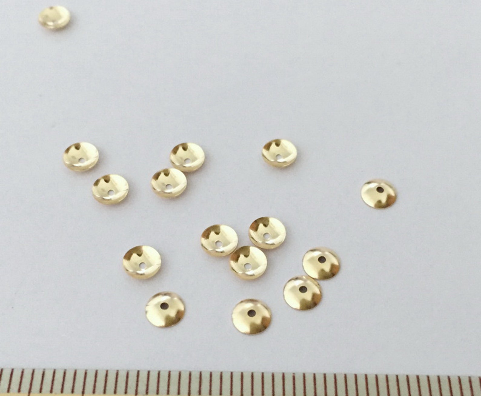 14K Gold Filled Bead Caps, 3mm 4mm Bead Caps, Gold Filled Blank Bead ...