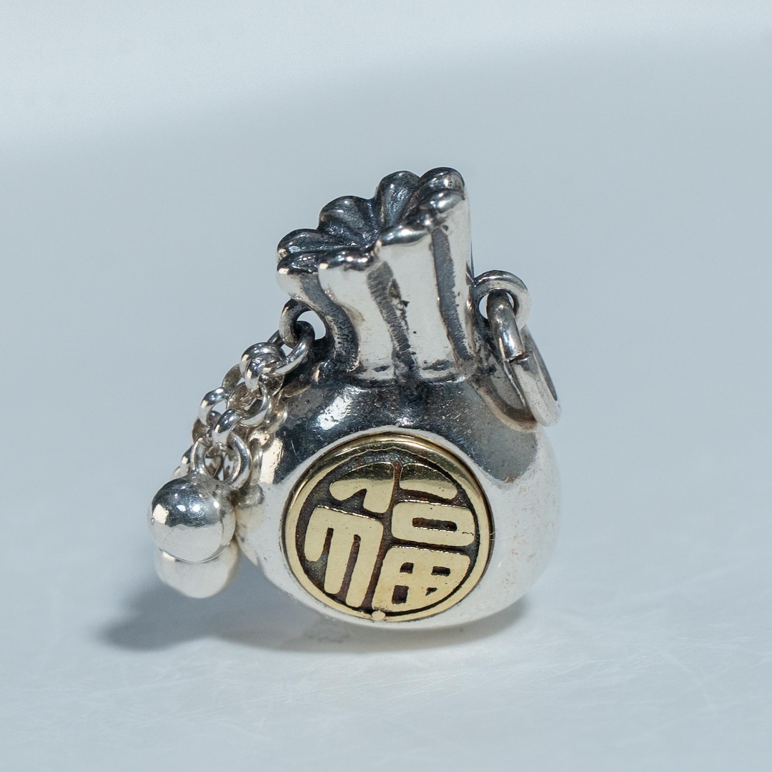 Sterling Silver Money Bag Charm, Lucky Bell Pendant, 20x14mm - Etsy