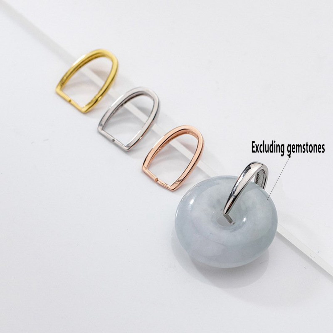Sterling Silver Pinch Bails, S925 Silver Charm Pinch Bail Set for Gemstones, Pendant Bail ...