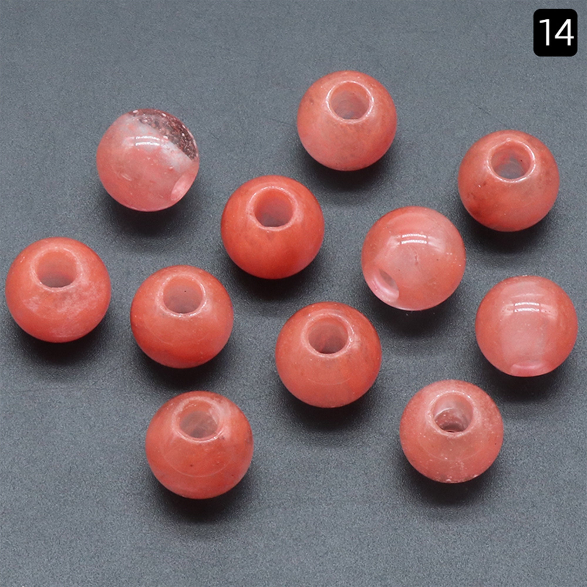 16mm Large Hole Natural Gemstone Beads, Round Beads, Ball Beads, Big ...